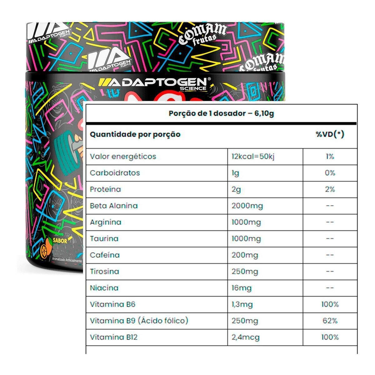 10 Unidades Pré Treino Magic Comam Frutas 183g Sabor Limão - Adaptogen - Limão | Netshoes