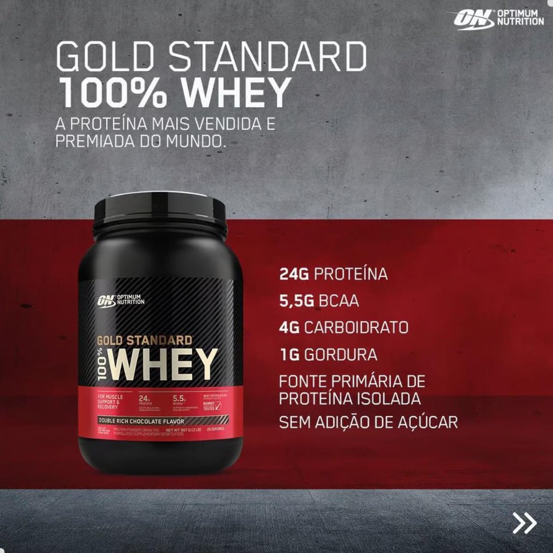 100% Whey Gold Protein Standard New 907g 2 LBS Optimum Nutrition - undefined | Netshoes