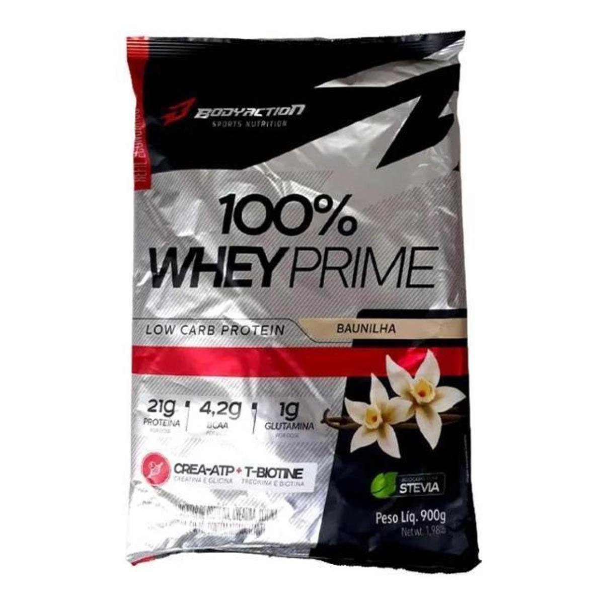 100 Whey Prime Saco 900g Bodyaction Baunilha Netshoes