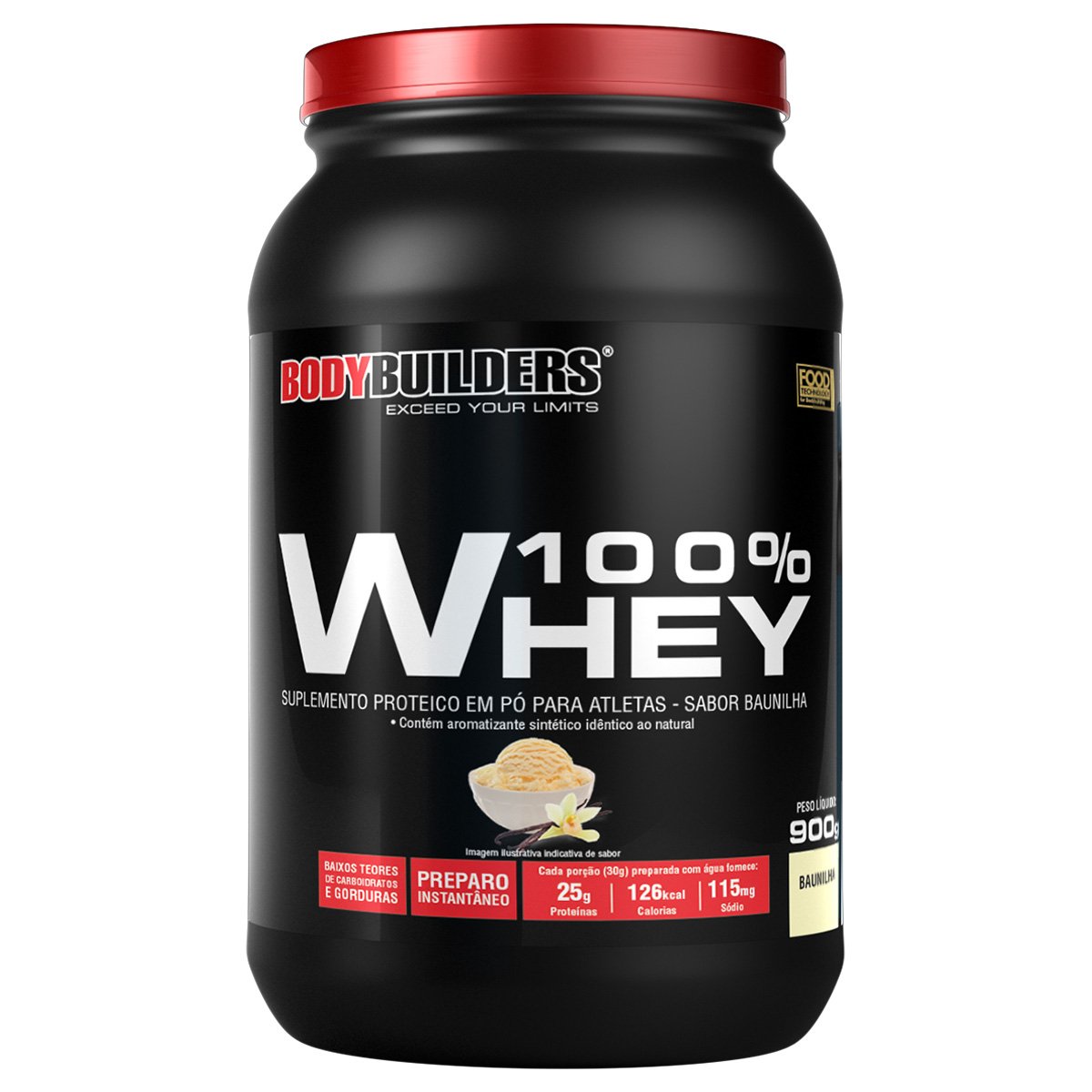 100% Whey Protein 900 g - Bodybuilders - Baunilha | Netshoes