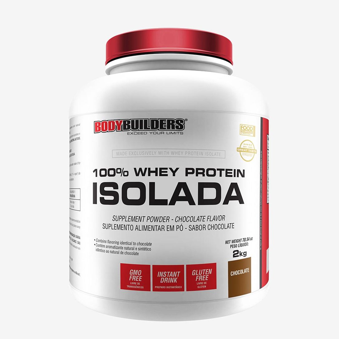 100% Whey Protein Isolada Bodybuilders Morango 2kg - Chocolate | Netshoes