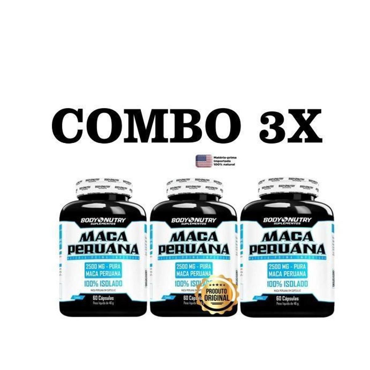 3x Maca 2500mg Pura 60 Cáps Premium Original - undefined | Netshoes