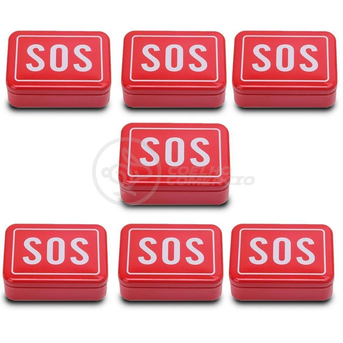 7 Mini Kits SOS Camping Tz-02 Lata de Ferramentas Compacta para Acampar ...