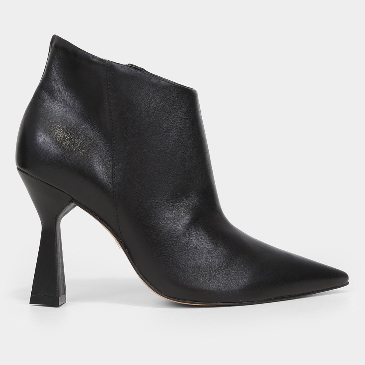 Ankle Boot Couro Carrano Salto Taça Alto Feminina - Preto | Netshoes