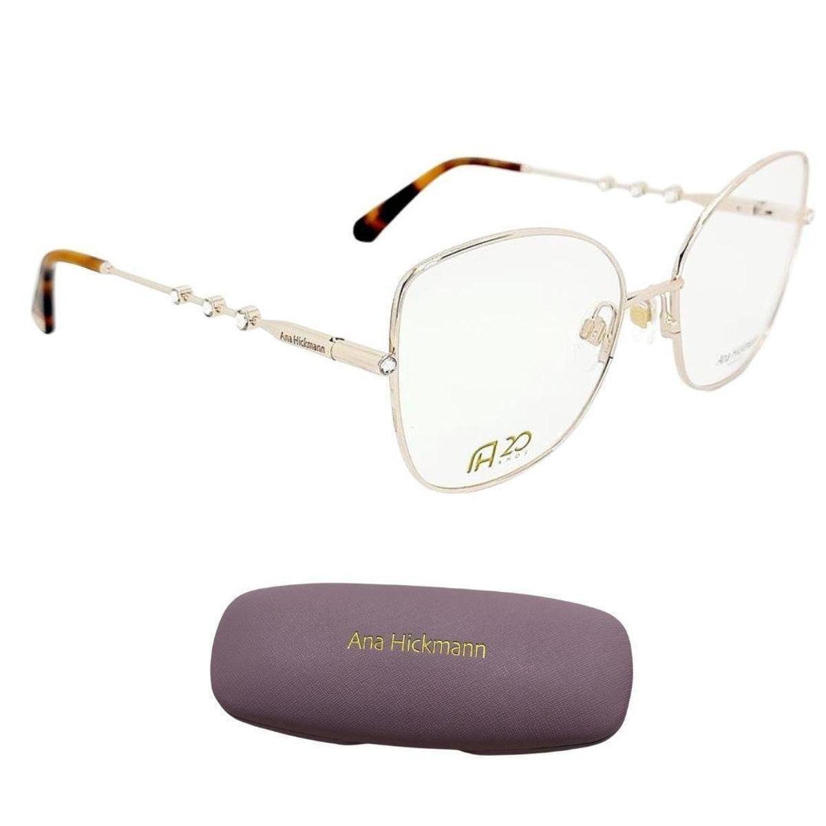 Armação de Grau Ana Hickmann AH10040 04B - Cristal Swarovski - Preto ...