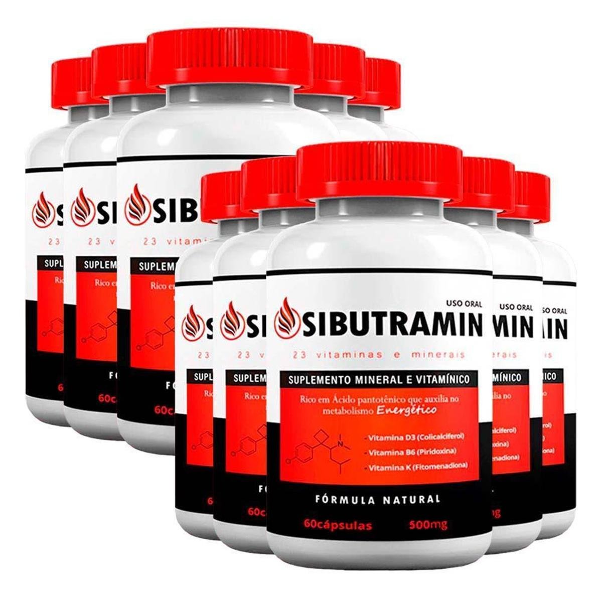 Atacado - 10x Sibutramin Suplemento Alimentar - 60 Caps - Vermelho ...