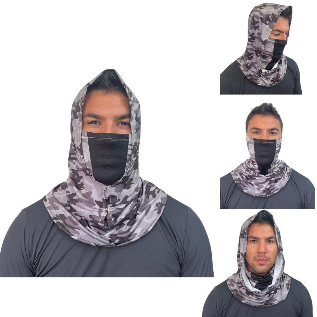 Balaclava 5 em 1 - Balatouca Outdoor Sports - Camuflado Urbano - Cinza ...