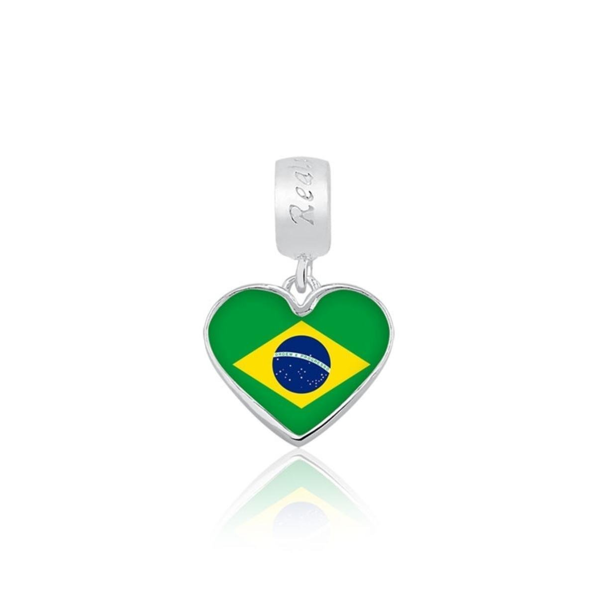 Berloque Bandeira do Brasil Joia em 925 Legítima Life Pingente Feminino ...
