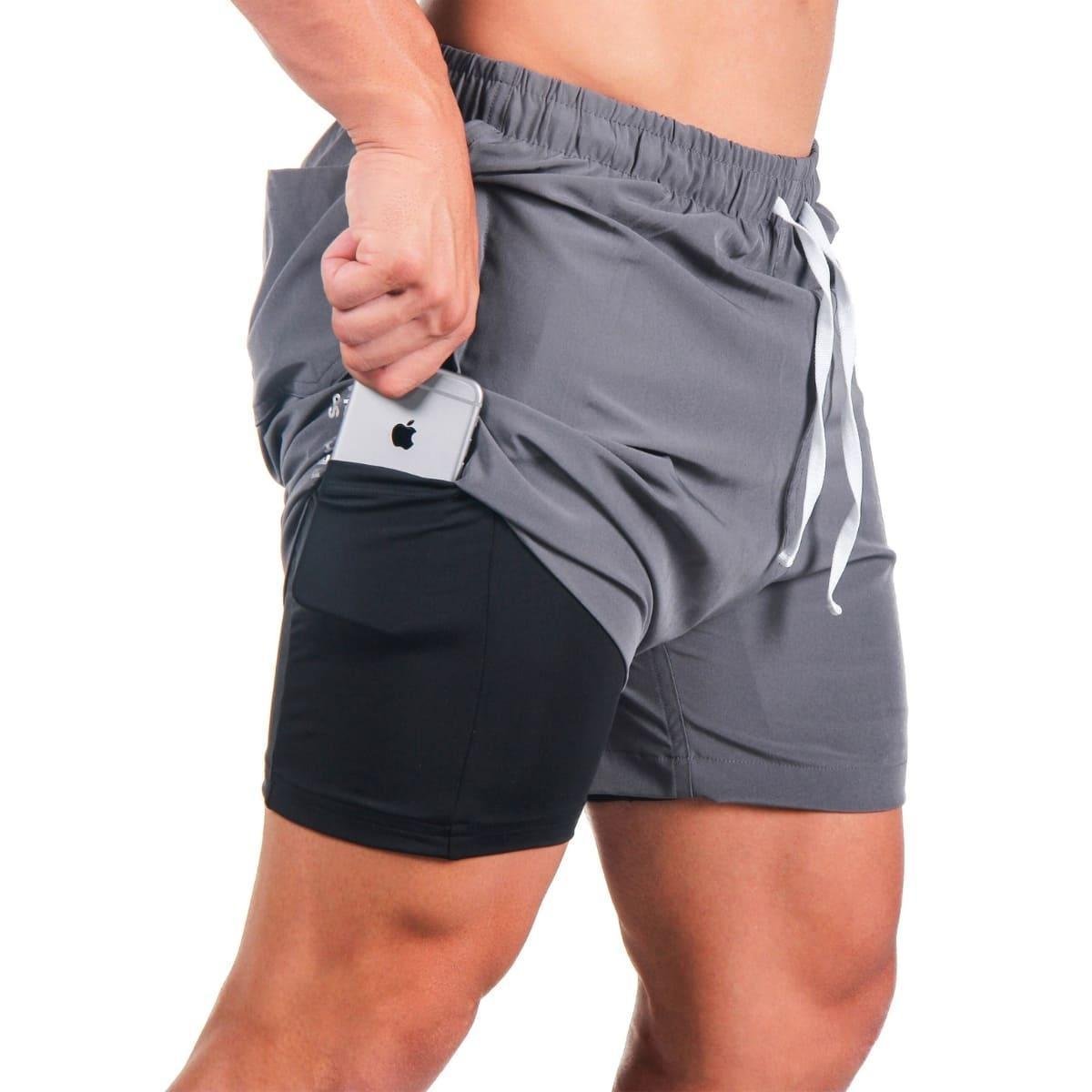 Bermuda 2 em 1 Masculina Corrida Treino Academia Surty Athletic Code ...