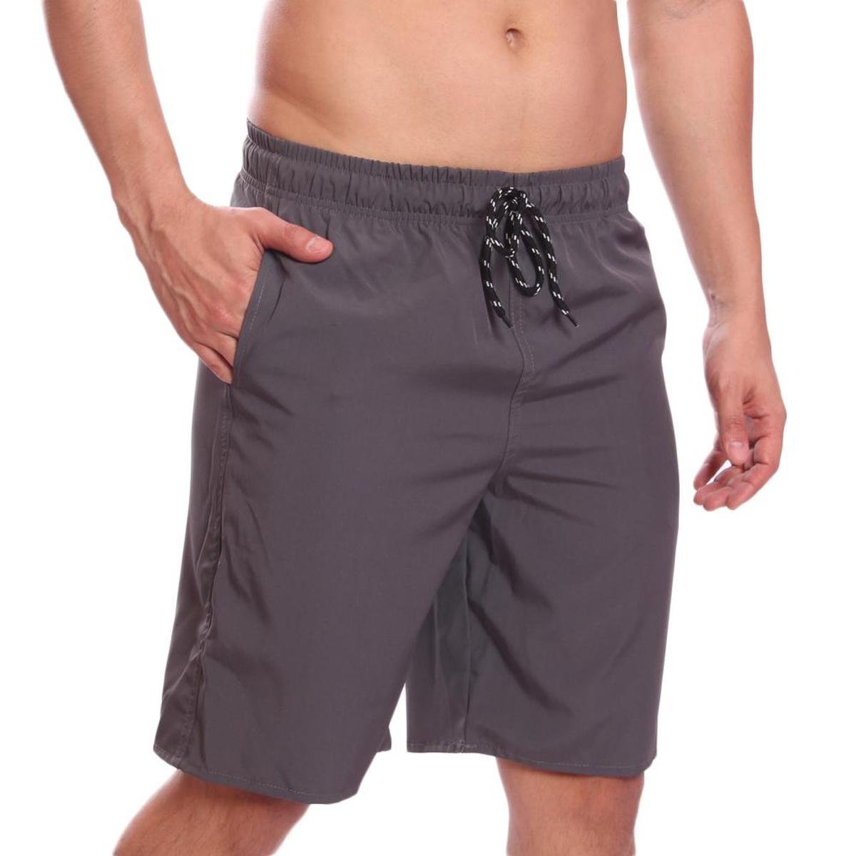 Bermuda Califórnia Short Lisa Liso Tactel Cordão Ajustável com Bolsos ...