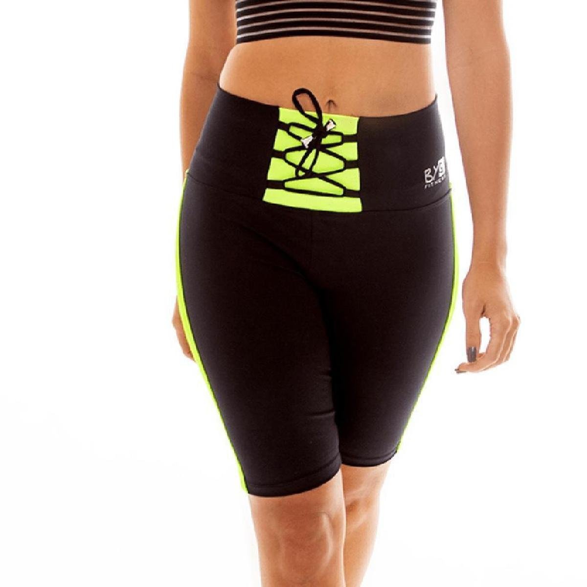 Bermuda de academia fitness BYG Bianca Feminina - Preto | Netshoes