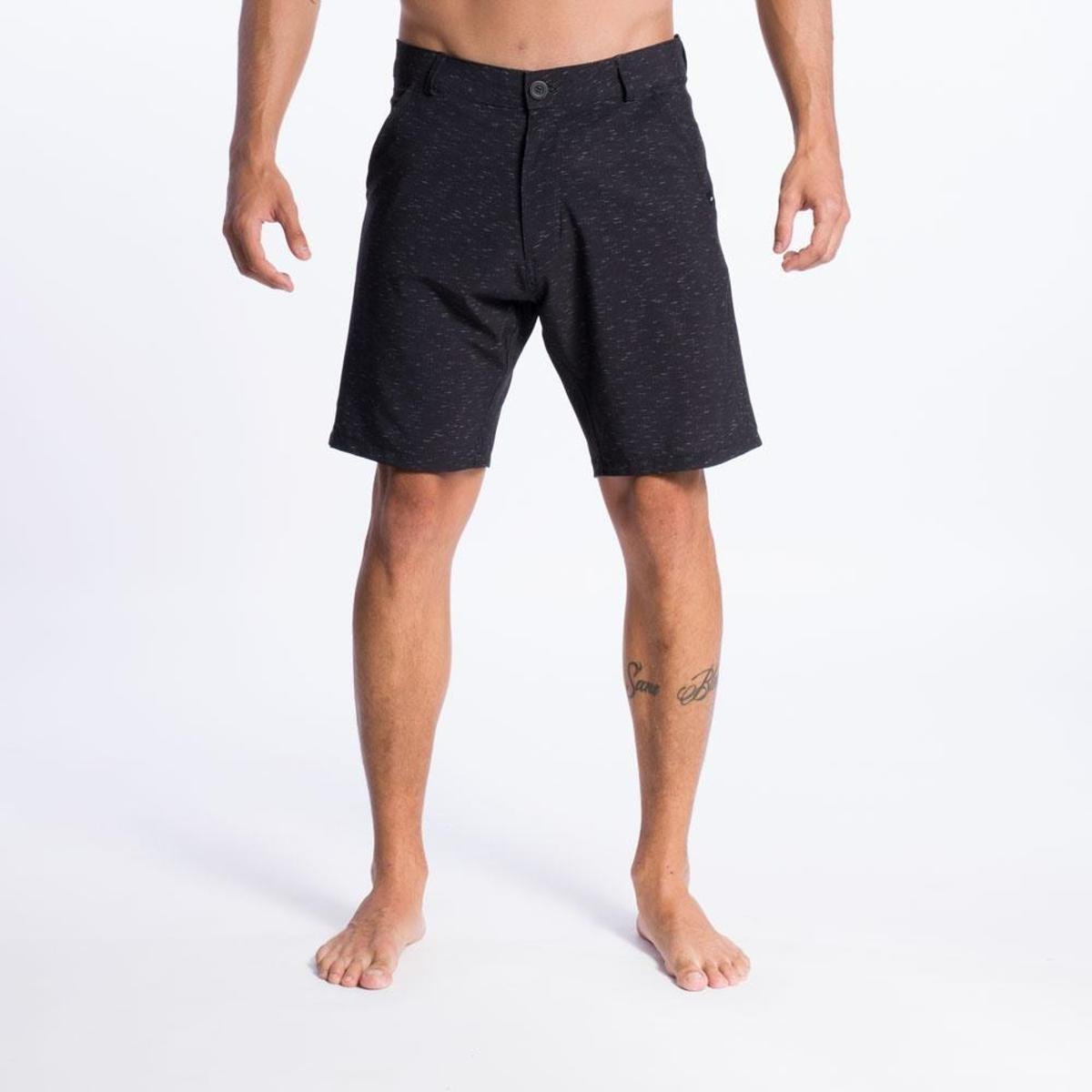 BERMUDA HYBRID FLEX - PRETO MESCLA - 38 - Preto | Netshoes