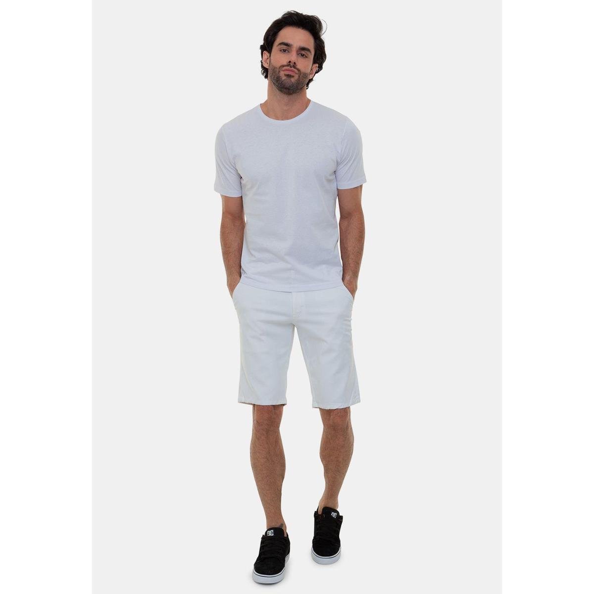 Bermuda Masculina de Sarja Branca Versatti Alaska - Branco | Netshoes