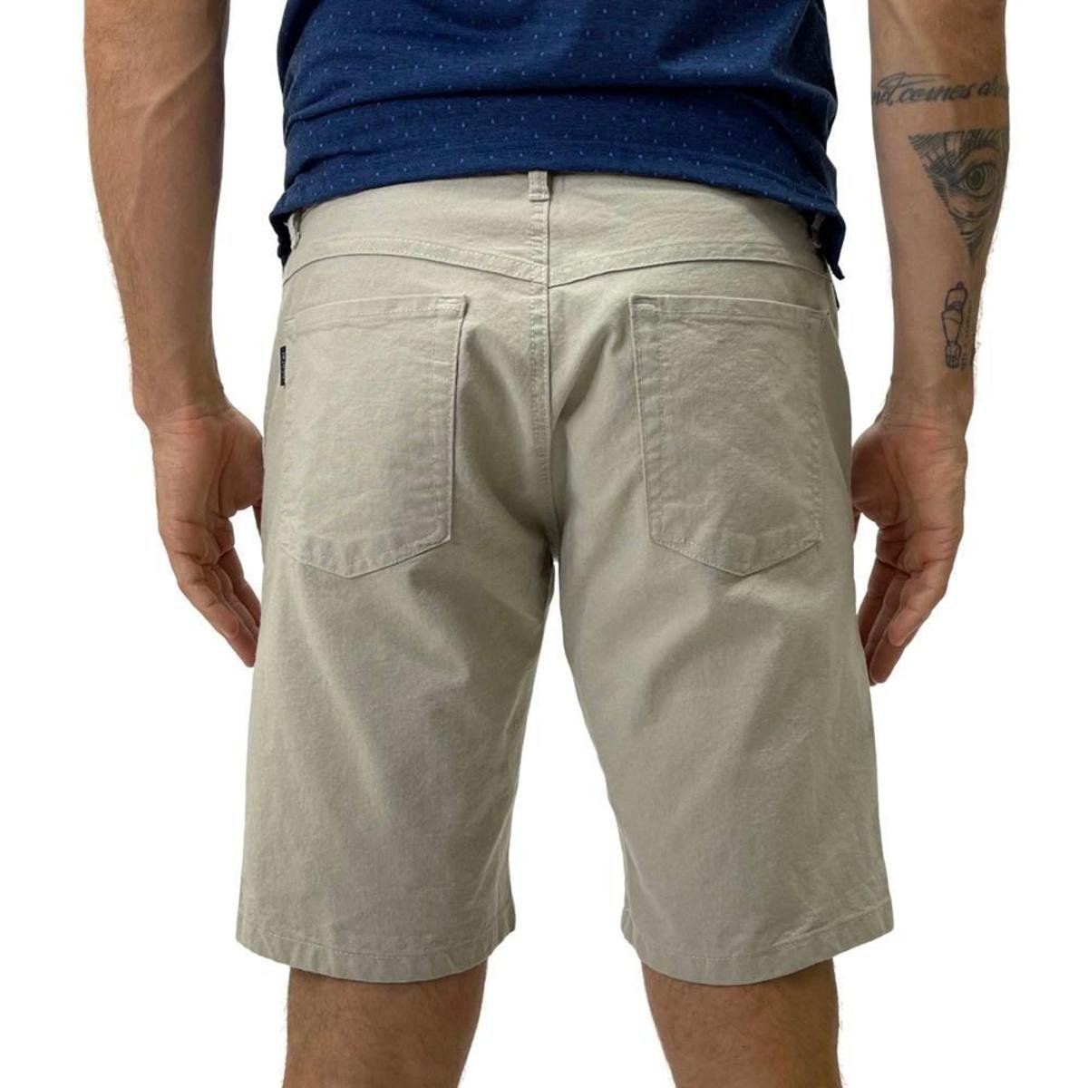 Bermuda Ogochi Tecido Masculina - Bege | Netshoes