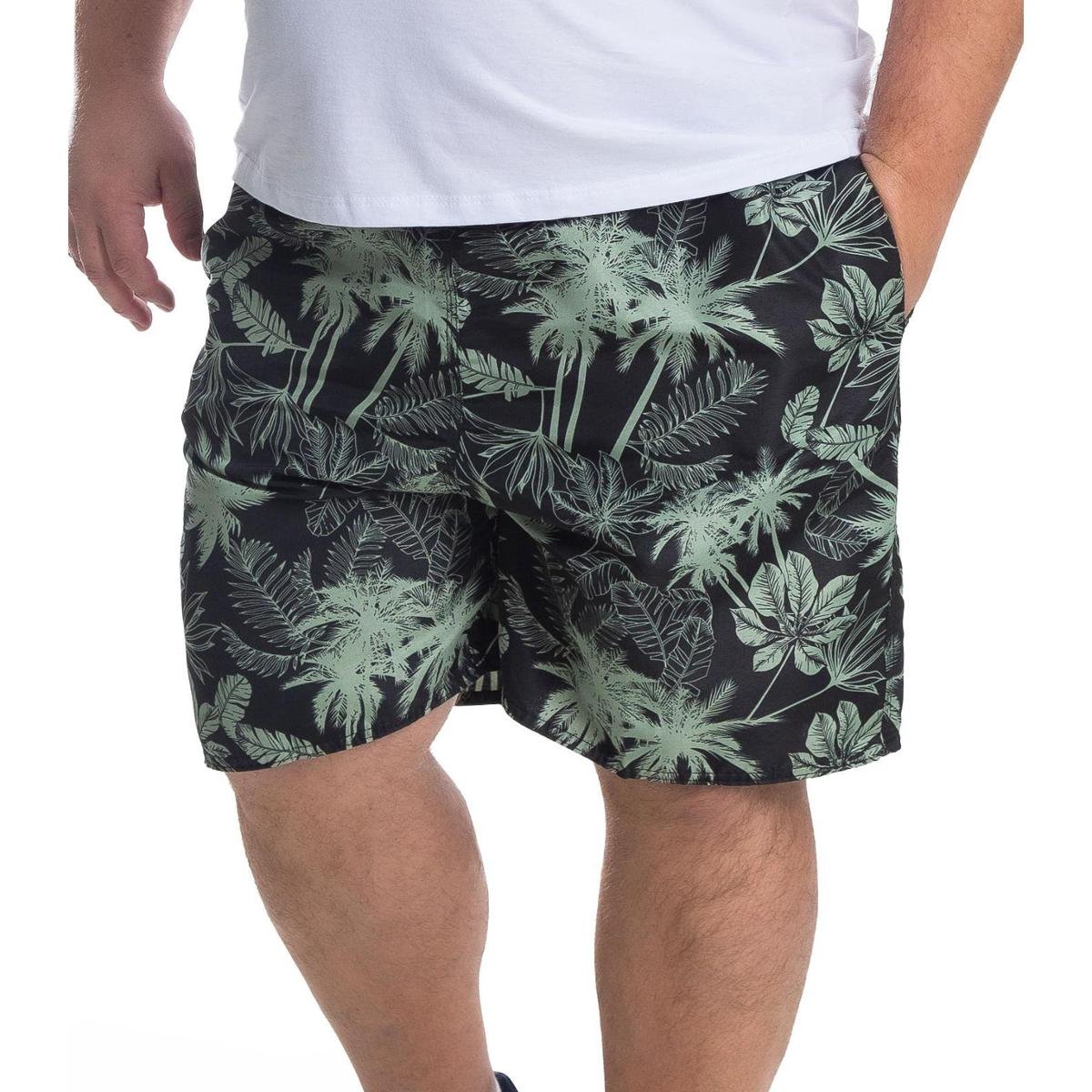 Bermuda Plus Size Masculina Estampada TNO Preto - Preto | Netshoes