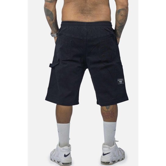 Bermuda Sarja Compton Carpinteiro Logo 3D Preta - Preto | Netshoes