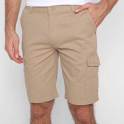 Bermuda Sarja Taco Cargo Masculina - Cáqui | Netshoes