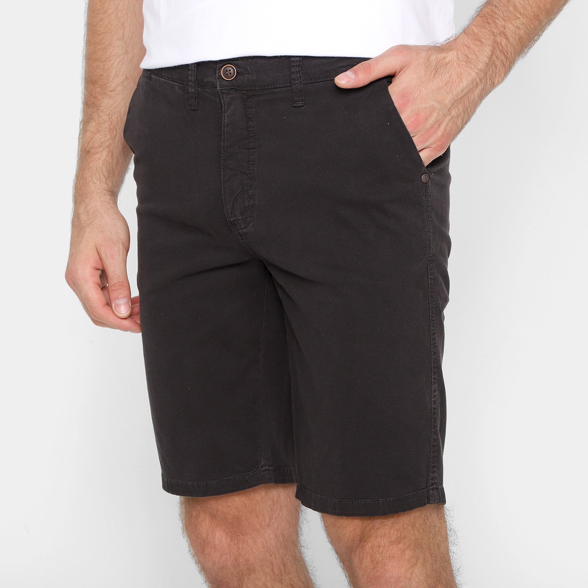 Bermuda Sarja Taco Chino Masculina - Preto | Netshoes