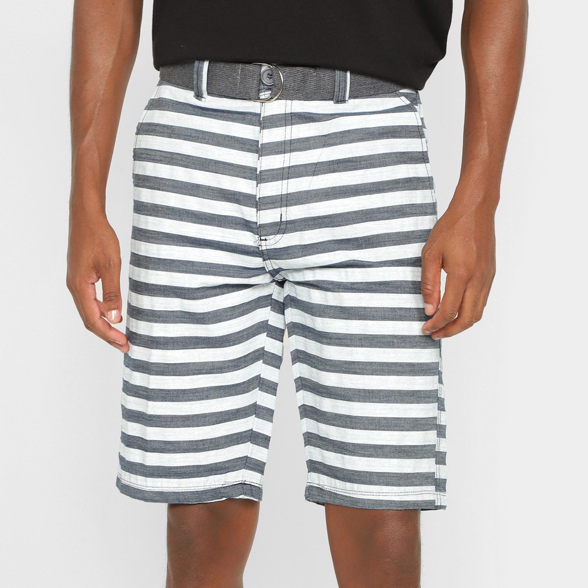 Bermuda Sarja Terminal Listrada Com Cinto Masculina - Azul | Netshoes