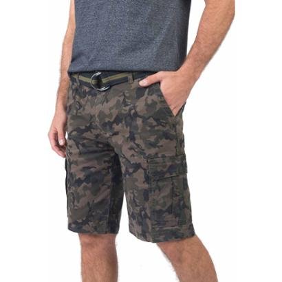 Bermuda Taco Cargo Camuflada Flex com Cinto Masculina - Verde | Netshoes