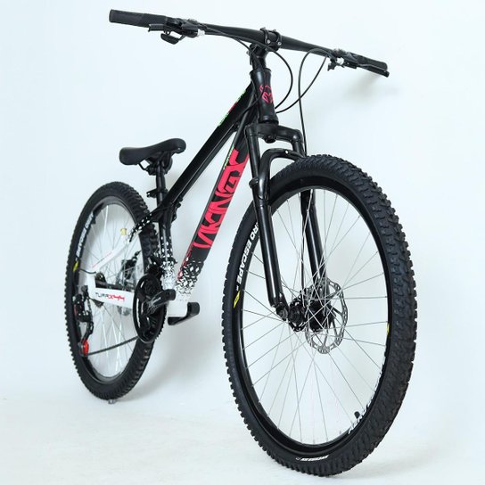 BICICLETA 26 VIKINGX 21V INDEX - TUFF X-44 - Preto+Branco | Netshoes