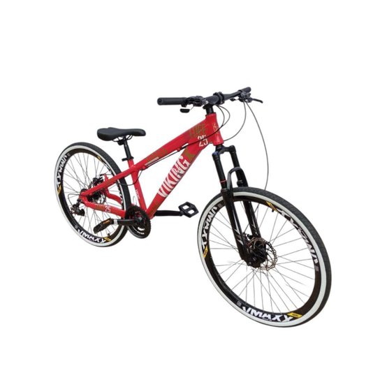 Bicicleta 26 VikingX Tuff25 21v Freeride Freio Hidraulico Pneu Slick Fino Faixa Branco 1.50 ...
