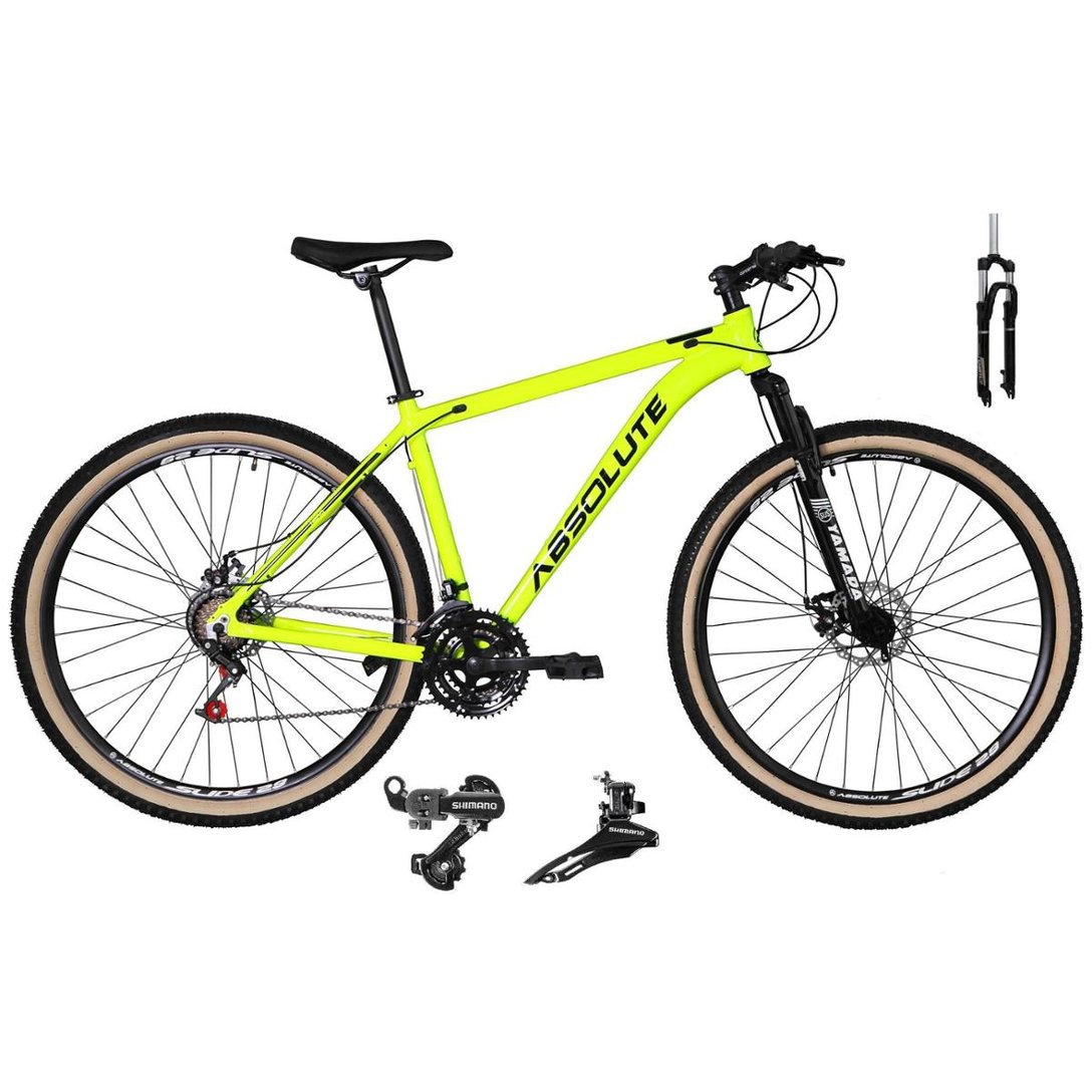 Bicicleta Aro 29 Absolute Nero 4 Alumínio 24v Câmbios Shimano Suspensão Com Trava Pneus Bege ...