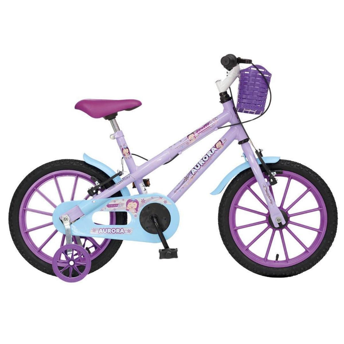 Bicicleta Infantil Colli Aurora Aro 16 C/ Rodas De Treinam. - Lilás ...
