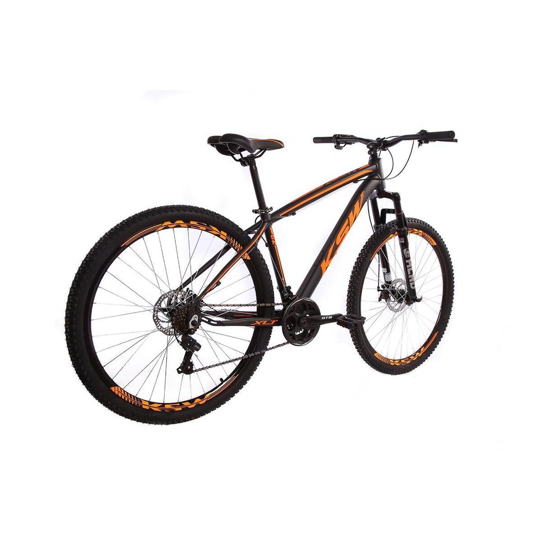Bicicleta Ksw Aro 29 Freios a Disco 21 marchas Câmbios Shimano - Preto+Laranja | Netshoes