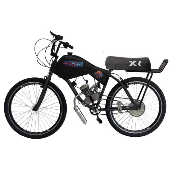 Bicicleta Motorizada 80cc com Banco XR Rocket - Azul - Preto | Netshoes