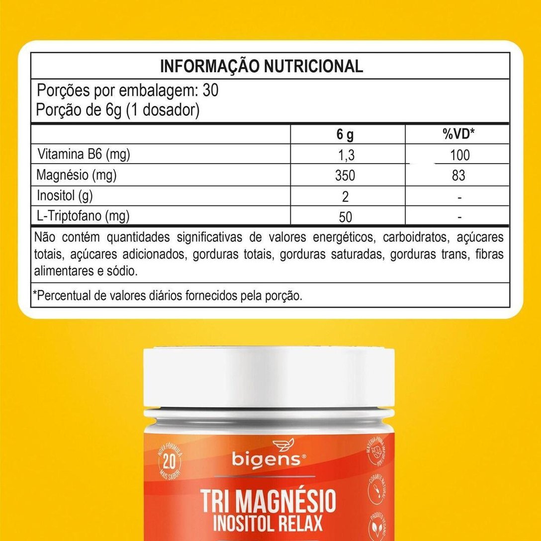 Bigens Tri Magnésio Inositol Relax 180G Maracujá - undefined | Netshoes