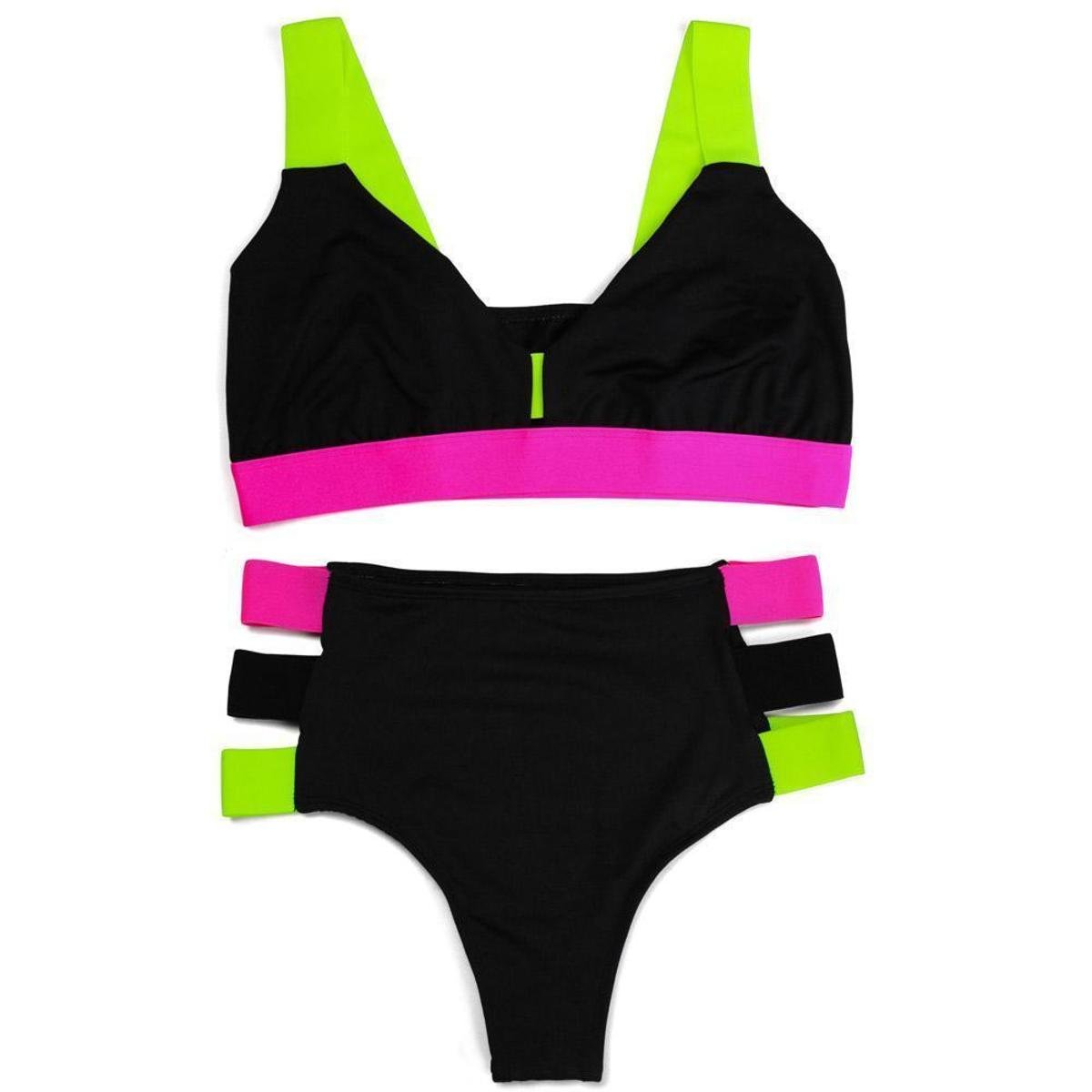 Biquíne Plus Size Afina Silhueta Resistente Alça Reforçada Empina ...