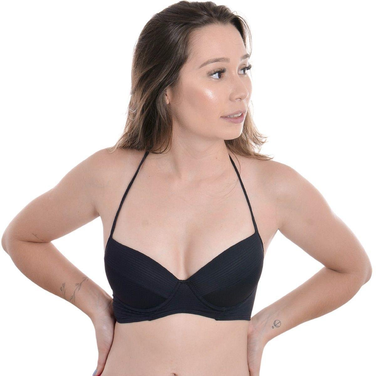 Biquíni top avulso com bojo e aro Arsiè - Preto | Netshoes