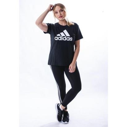 Blusa Adidas Feminina Manga Curta Essentials Reggla - Preto | Netshoes