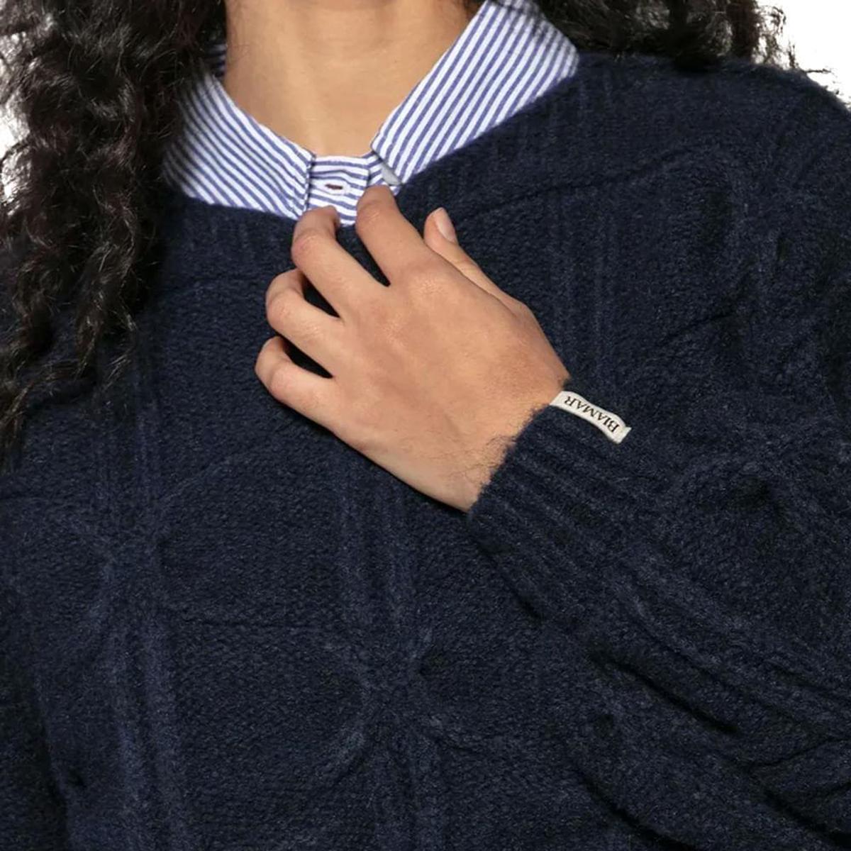 Blusa Feminina Biamar Tricot com Tranças Azul Escuro - Azul Escuro ...