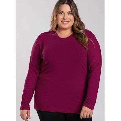 Blusa Feminina Manga Longa Plus Size Visco Confort Básica - Serena ...