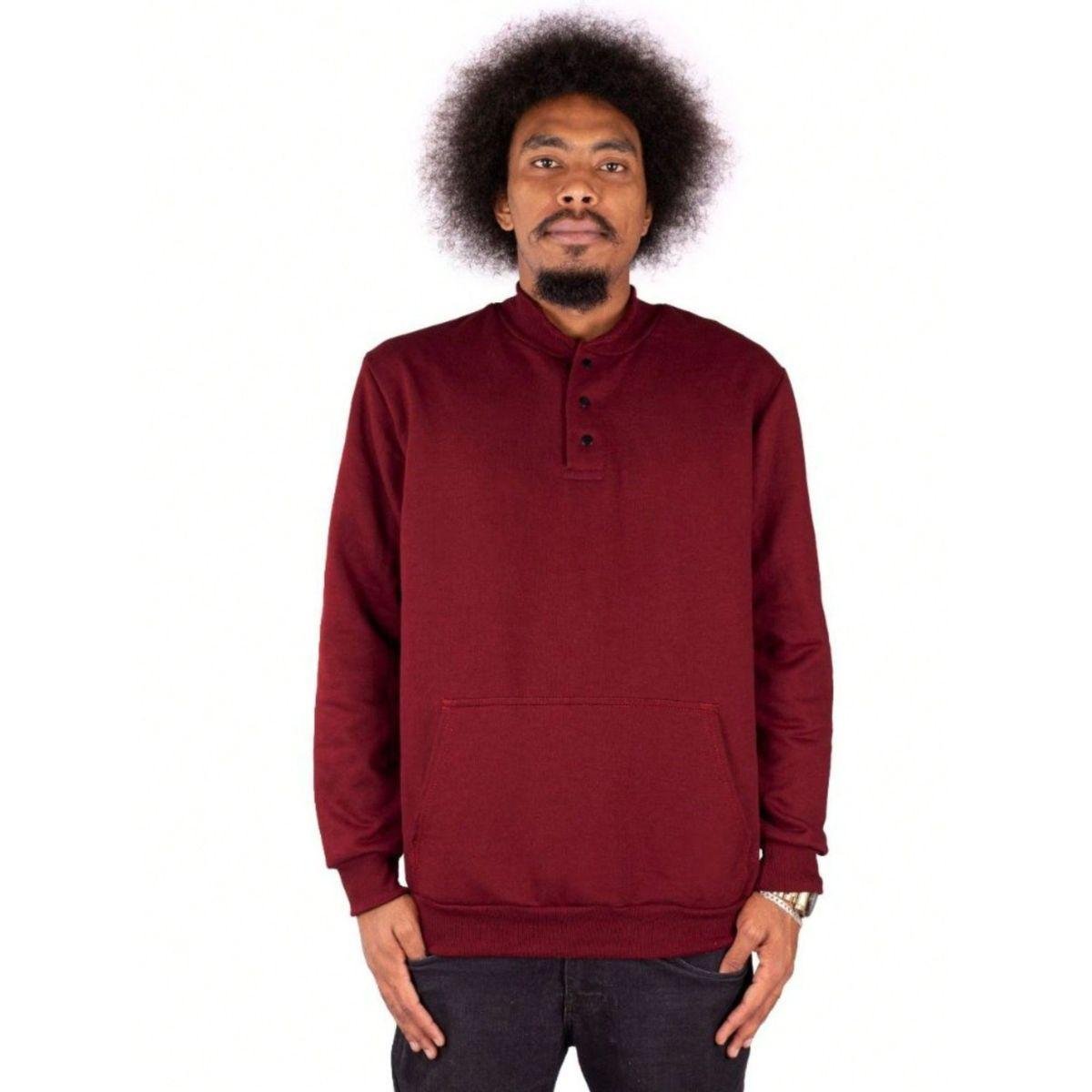 Blusa Moletom Fechado Sem Capuz Canguru Gola Careca Relaxado - Lilás ...