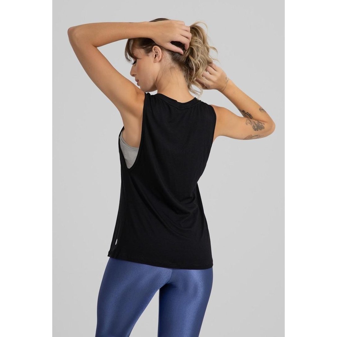 Blusa Regata Cavada Visco Academia Fitness - Preto | Netshoes