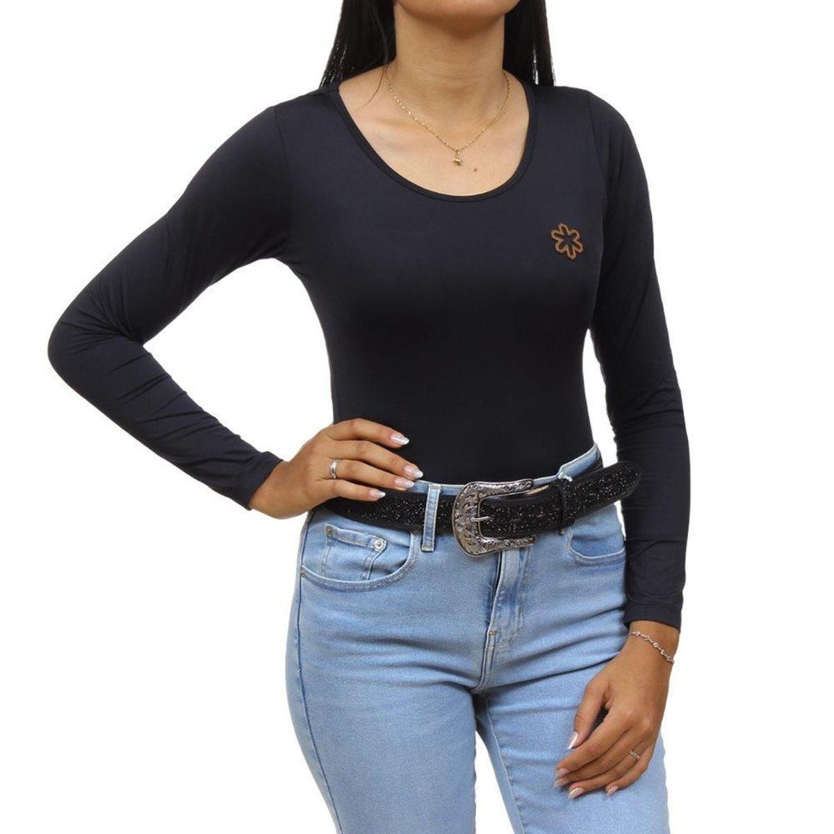 Body Feminino Manga Longa Preto Proteção U.V Tuff - Preto | Netshoes