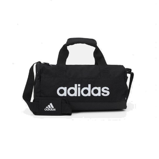 BOLSA ADIDAS DUFFEL LOGO LINEAR XS PEQUENA - Preto | Netshoes