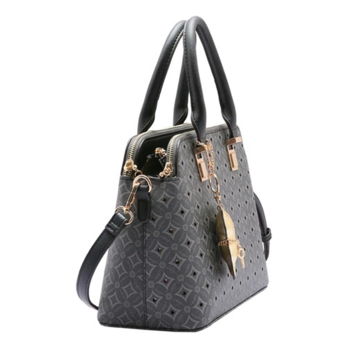 Bolsa Chenson Monograma Cristal Mão de ombro Feminina - Preto | Netshoes