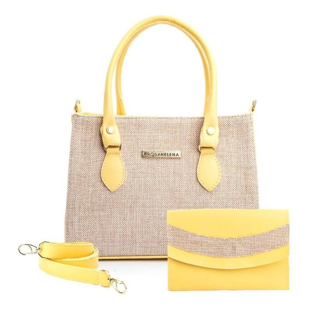 Bolsa Colors Feminina Alça Mão E Ombro Transversal Regulável - Amarelo ...