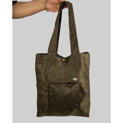 Bolsa DR7 Street Ecobag Cotelê Logo Circle - Marrom | Netshoes