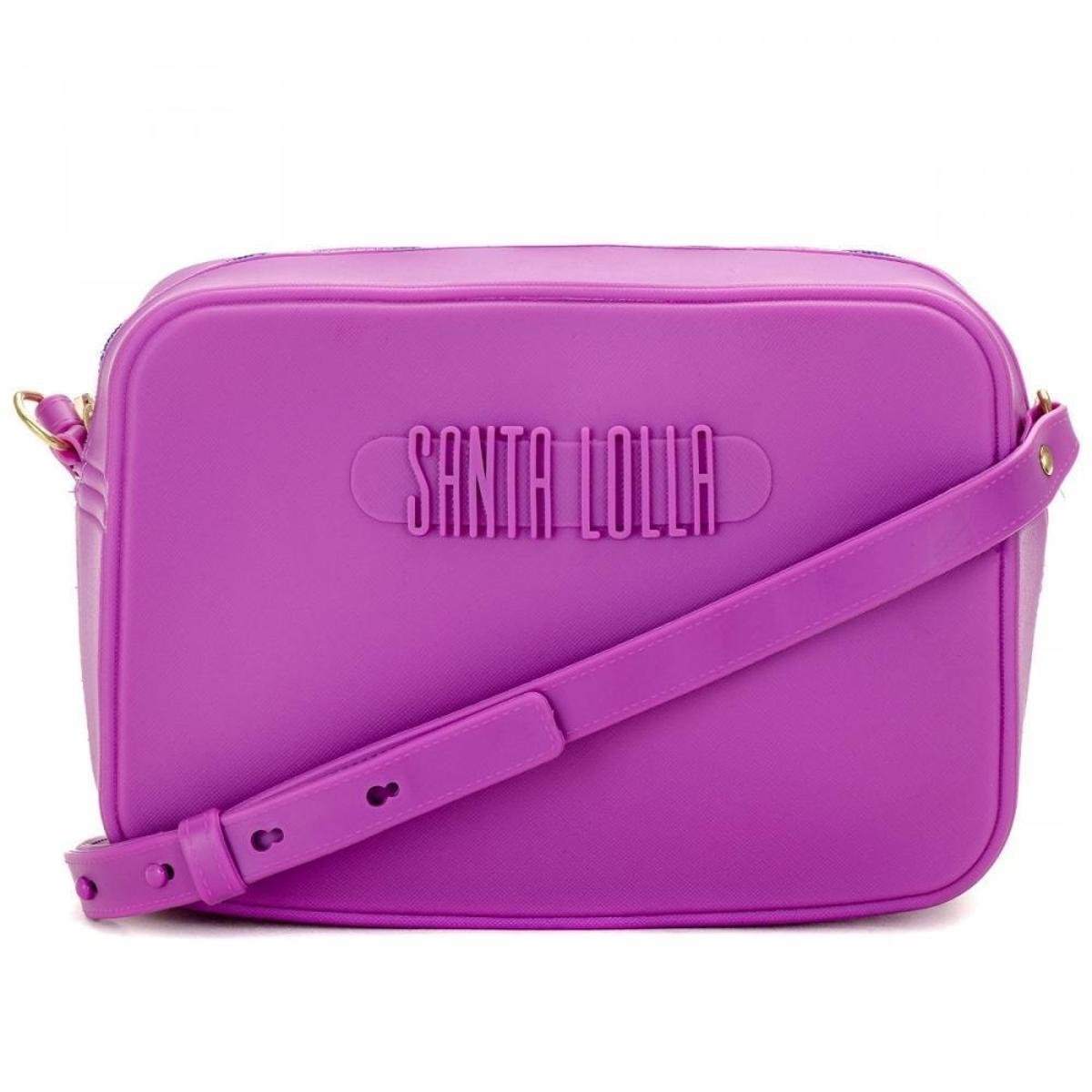 Bolsa Feminina Tiracolo Colorida Lisa Borracha Santa SL Lolla - Rosa ...