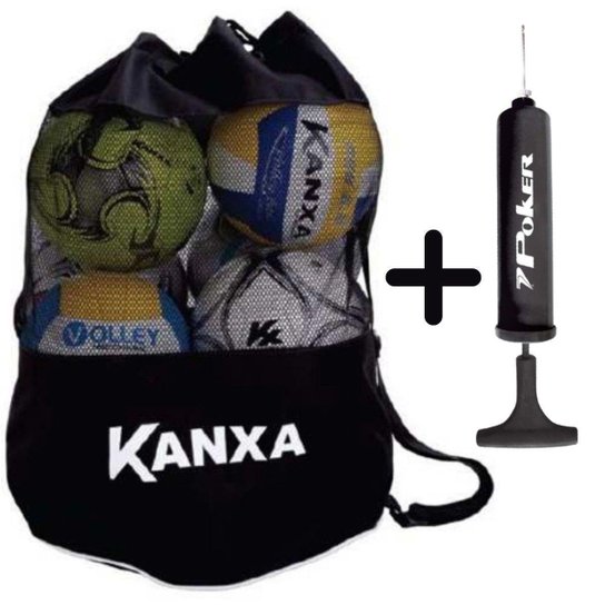 Bolsa Para Transporte Saco Porta Bola Futebol Campo Volei Futsal Society Kanxa + Bomba de Ar ...