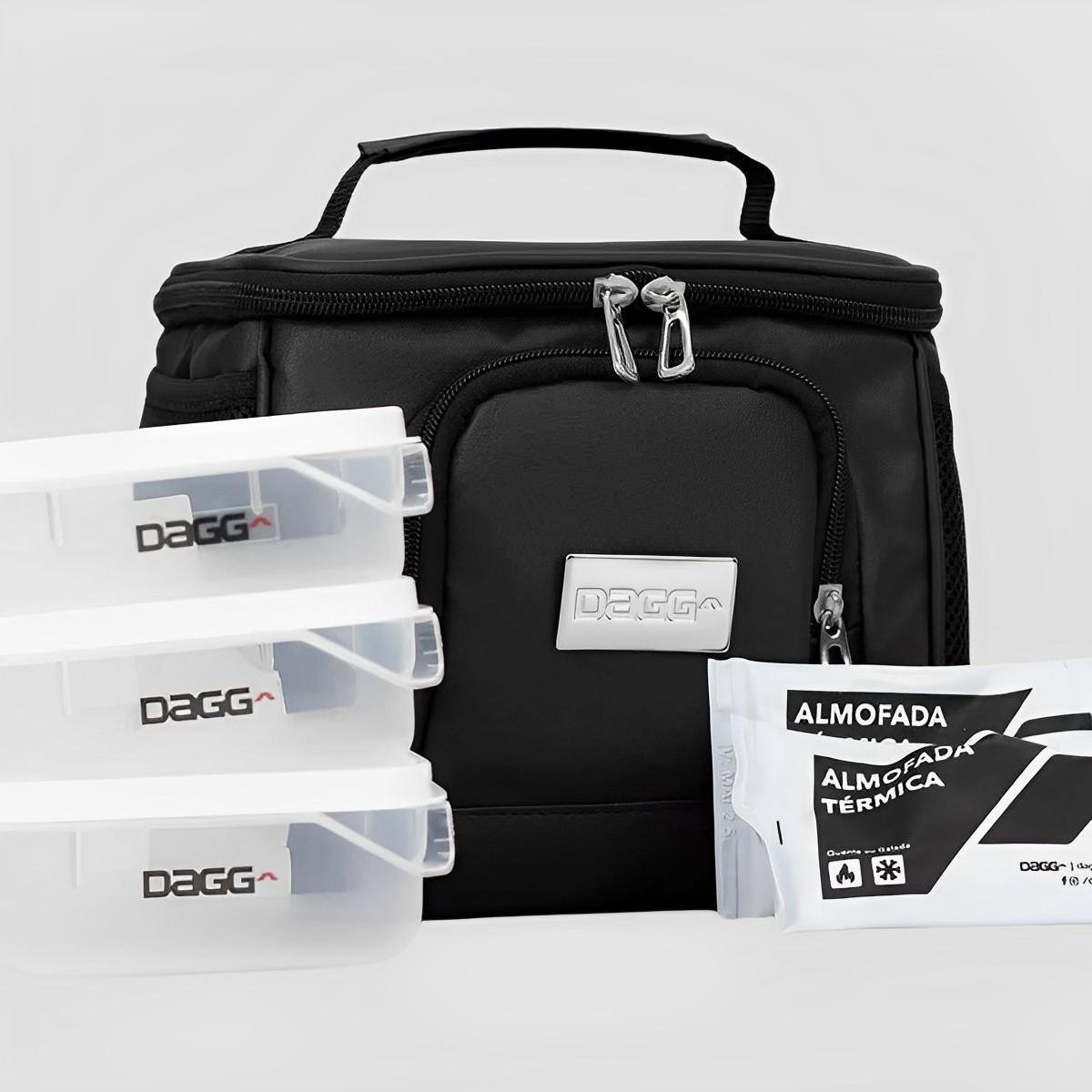 Bolsa Térmica Couro M Fit Premium + 3 Potes Antibac + 2 Gel Térmicos ...