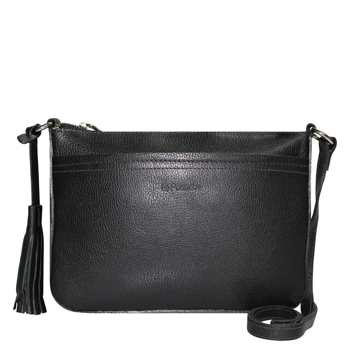 Bolsa Tiracolo Couro Classic Le Postiche Preta - Preto | Netshoes