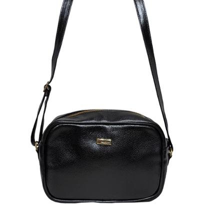 Bolsa Tiracolo Feminina Crossbody Retangular Couro Legitimo - Preto ...