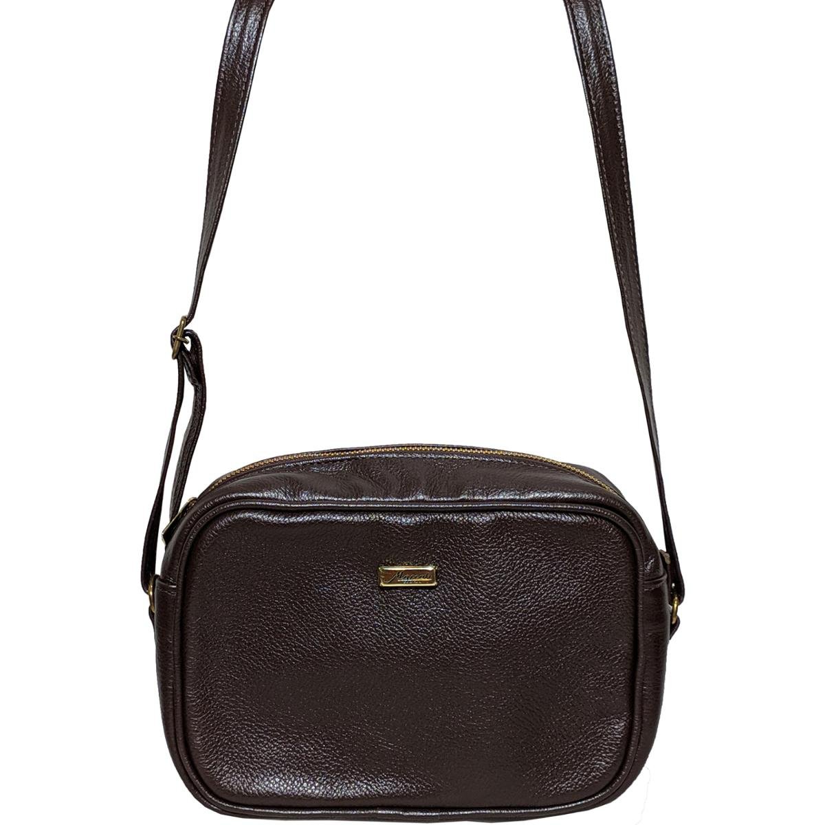 Bolsa Tiracolo Feminina Crossbody Retangular Couro Legitimo - Marrom ...