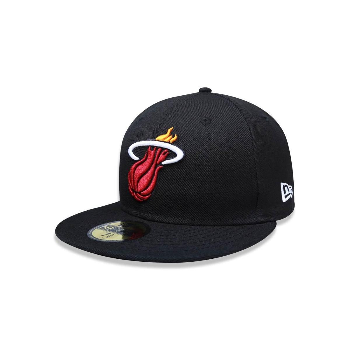 BONE 5950 MIAMI HEAT NBA ABA RETA PRETO NEW ERA - Preto | Netshoes